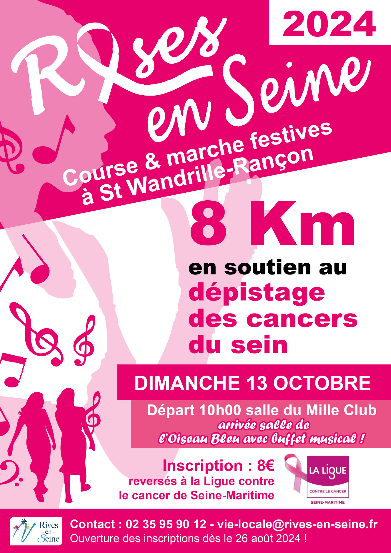 Roses en Seine - Octobre Rose 2024 - Mairie de Rives-en-Seine
