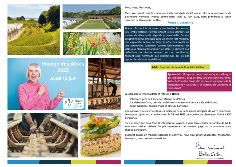 Voyage des Aînés 2025 - Mairie de Rives-en-Seine